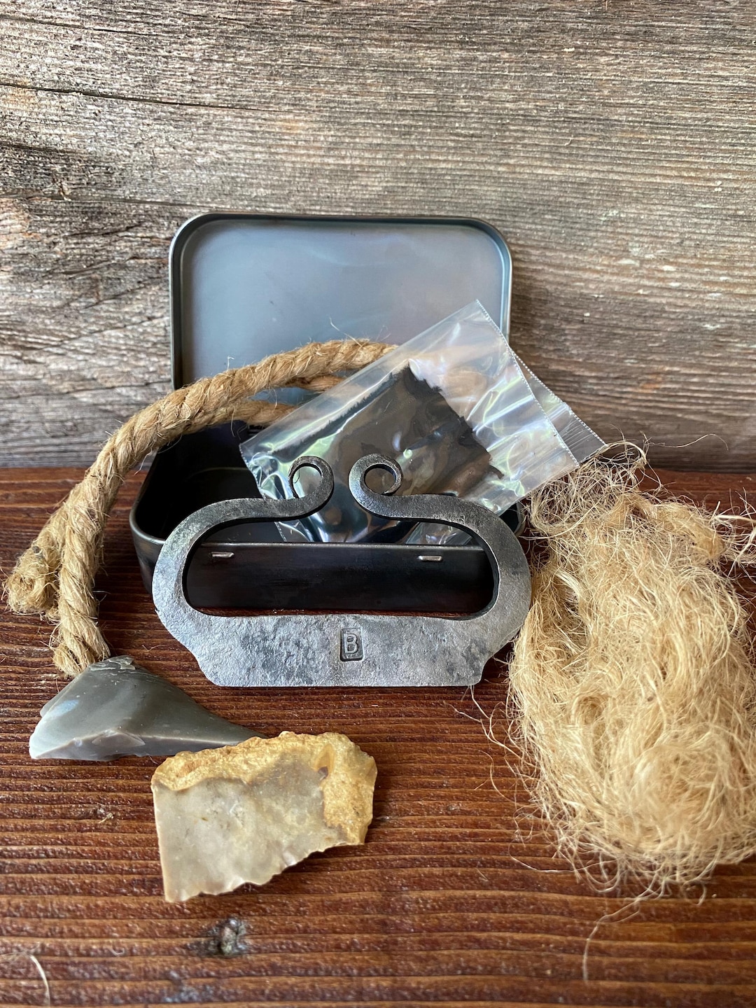 Flint & Steel Set. Complete Fire Making Kit With Classic C Striker - Etsy