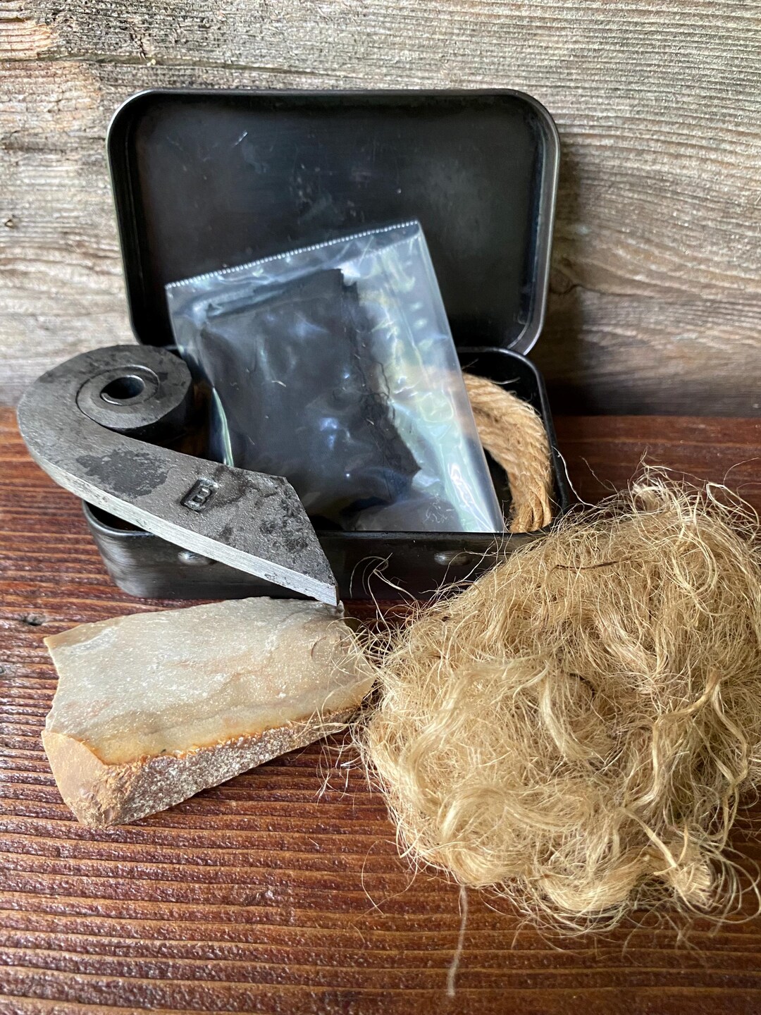 Flint & Steel Set. Complete Fire Making Kit With Scottish Snail Striker ...