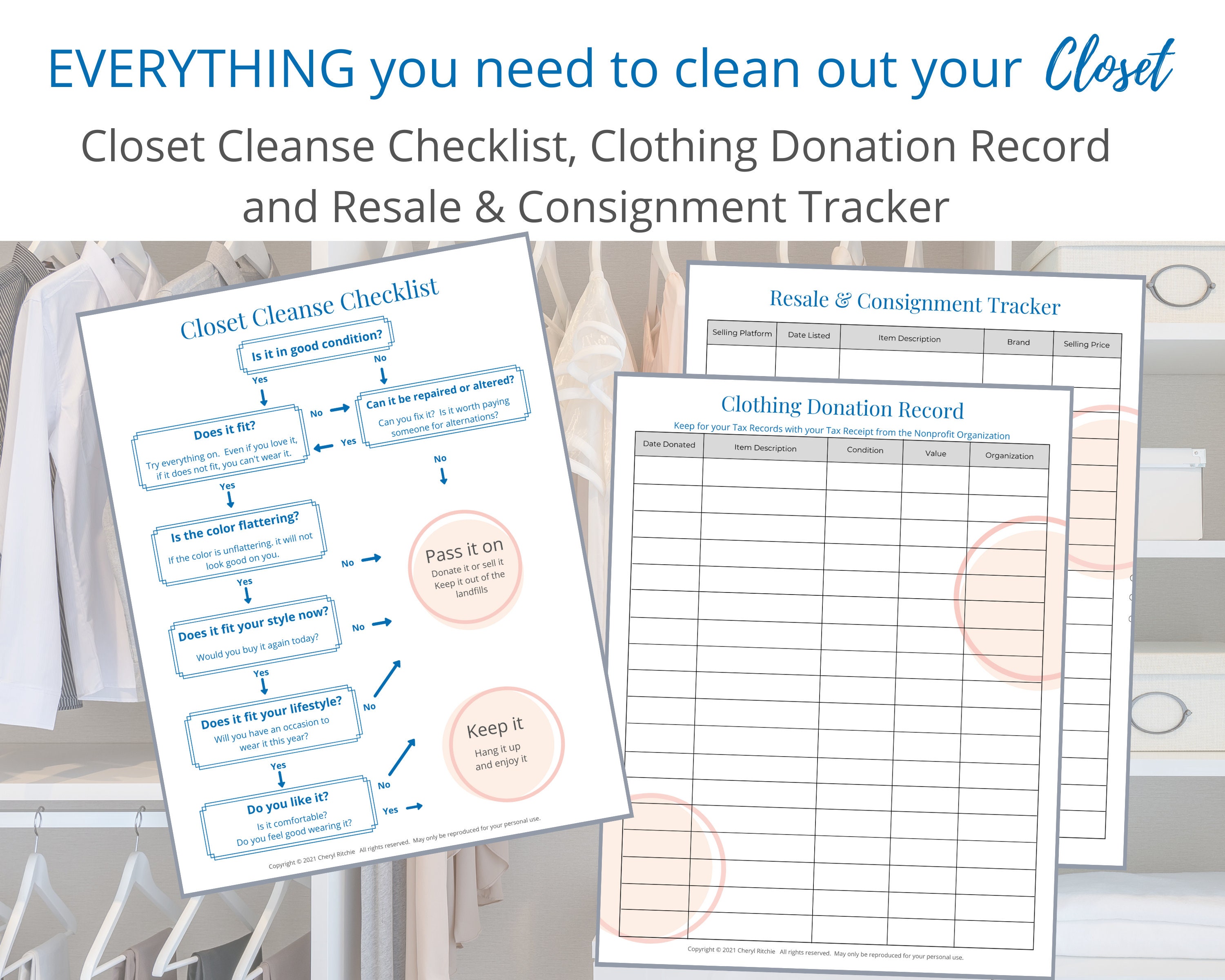 Wardrobe Planner Pack With 15 Worksheets Including Closet - Etsy