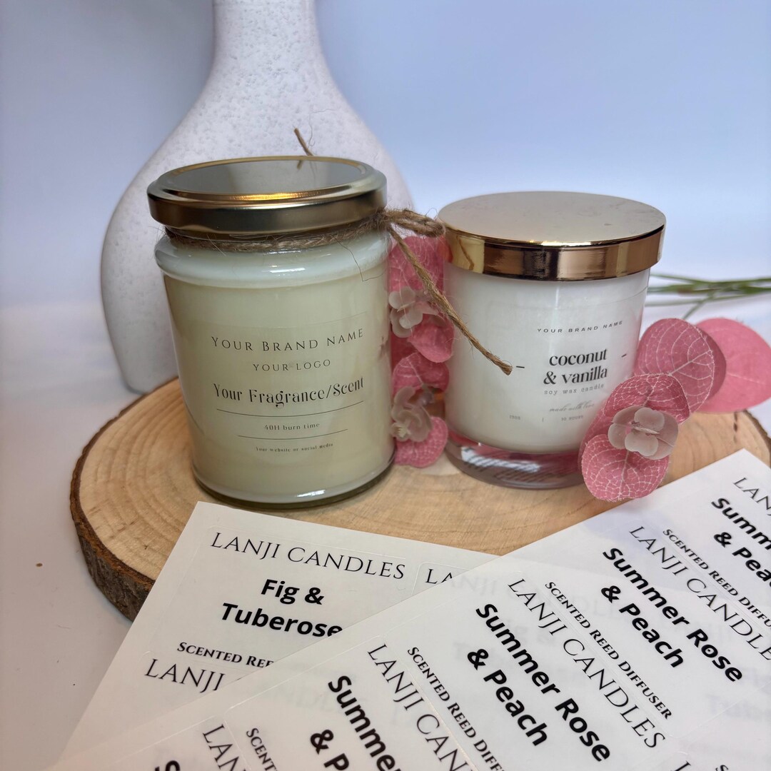 Custom Candle Labels, Business Sticker, Logo Sticker, Custom Designed ...