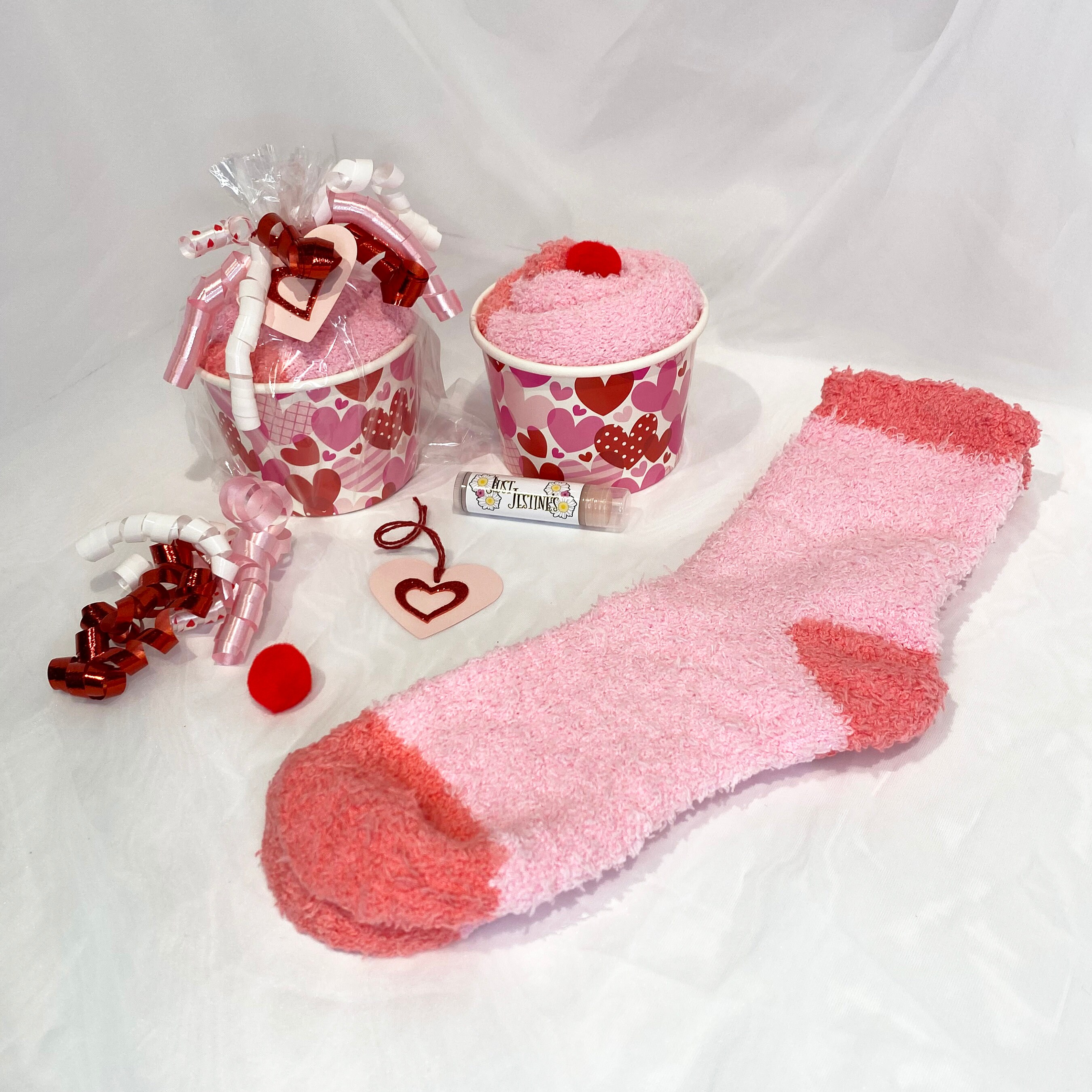 Only 1 Left Valentine Fuzzy Sock Cupcake With Cherry Lip - Etsy