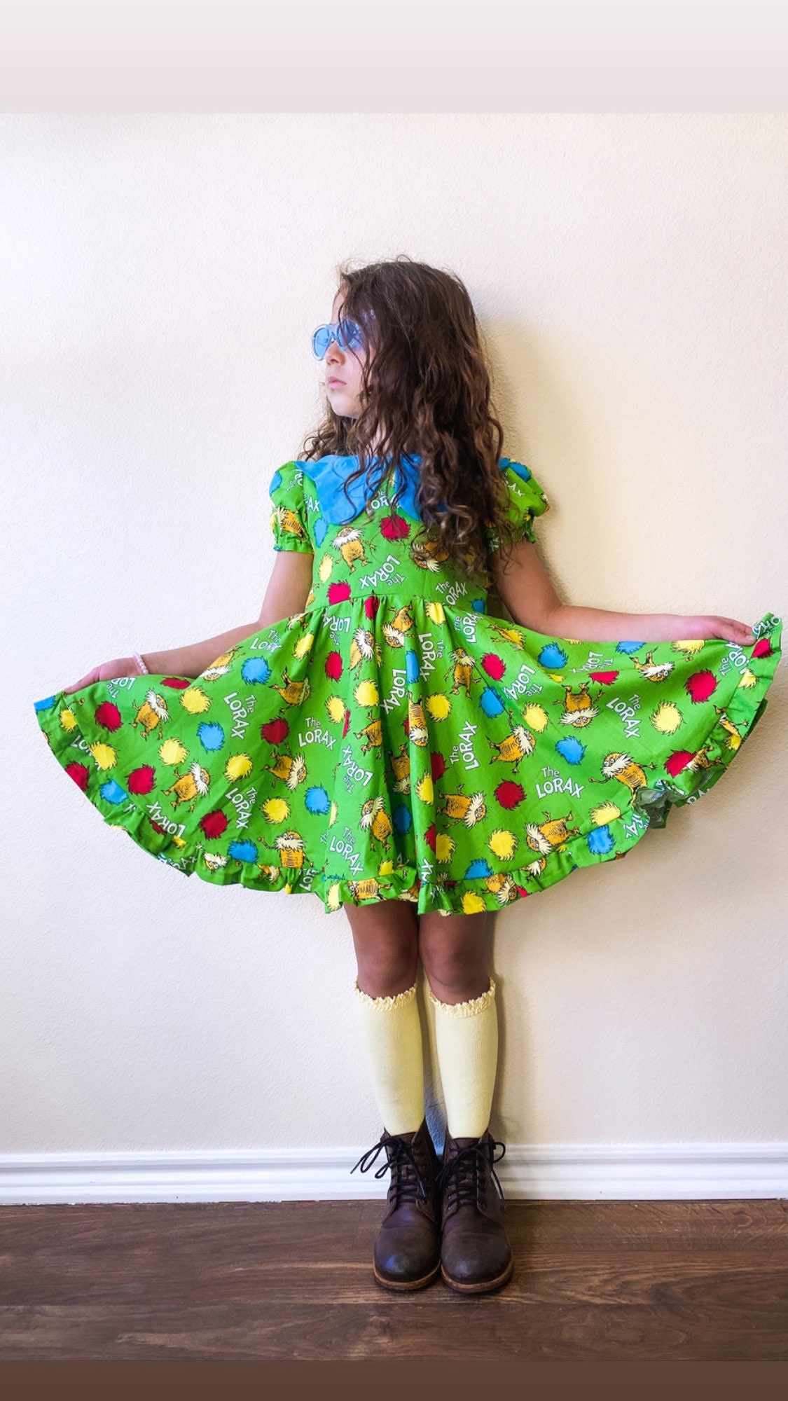 Girls Lorax Collar Dress | Etsy