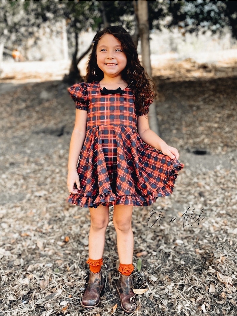 Girls hayride Plaid Ruffle Dress - Etsy