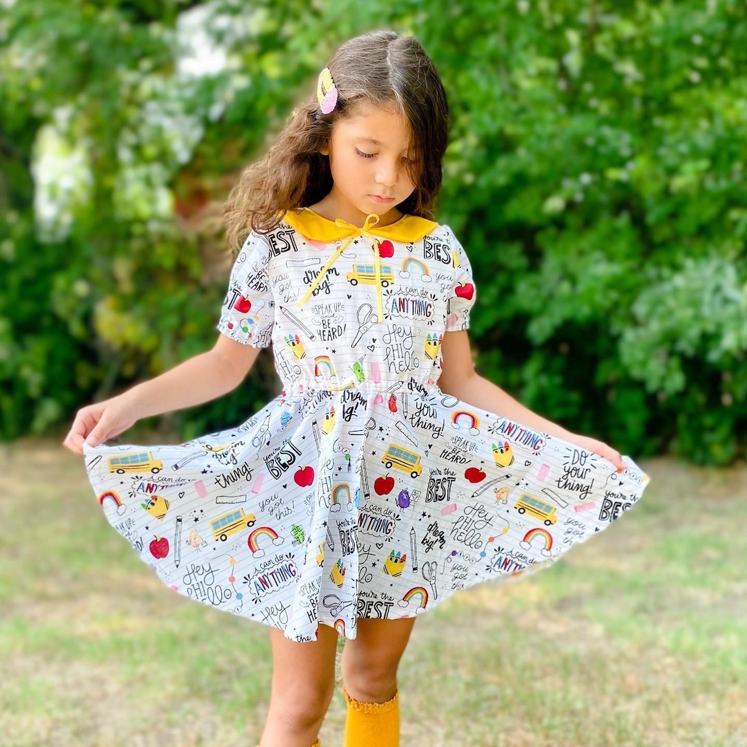 Girl’s School Bus Back to School Dress - Etsy