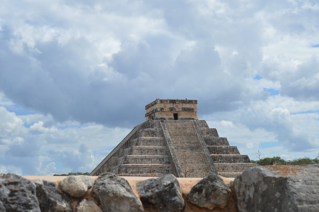 Maya. Pyramid. Fantastic. Mayan Pyramid Mexico. Unusual Angle. Ancient ...