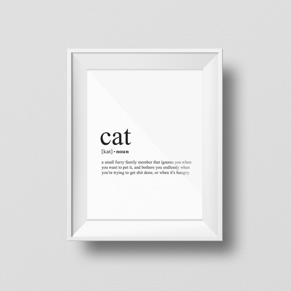 Cat Definition Svg - Etsy