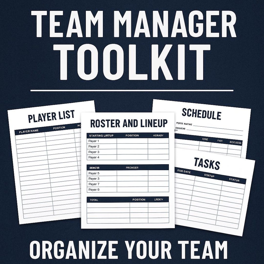 Team Manager Toolkit | Editable Templates for Sports Teams & Season ...