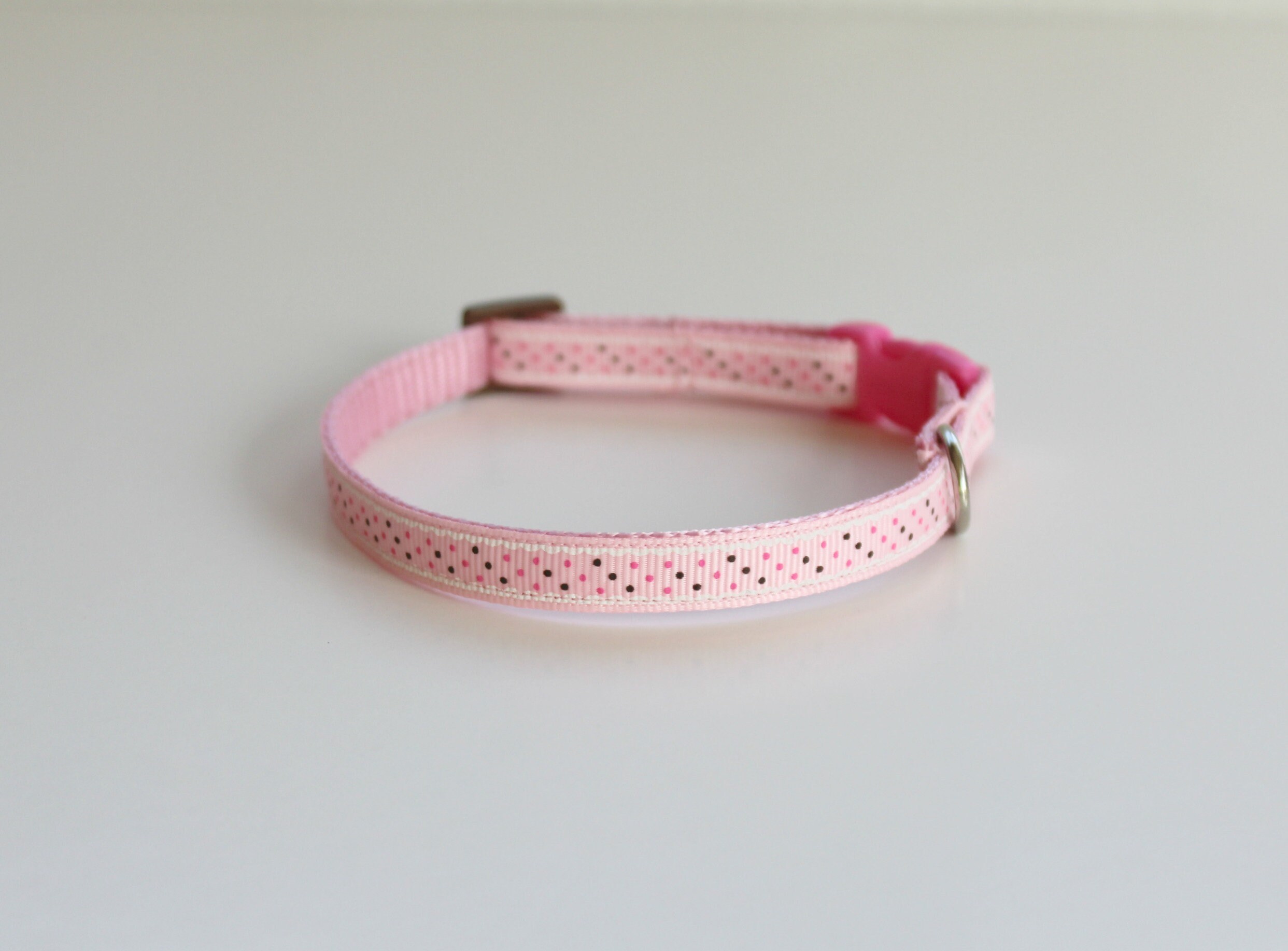 Cat Collar Pink Cat Collar Kitten Collar Cute Collar Polka - Etsy
