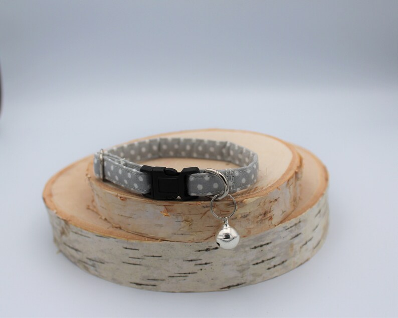 Cat Collar Gray Polka Cat Collar Cute Cat Collar Kitten - Etsy