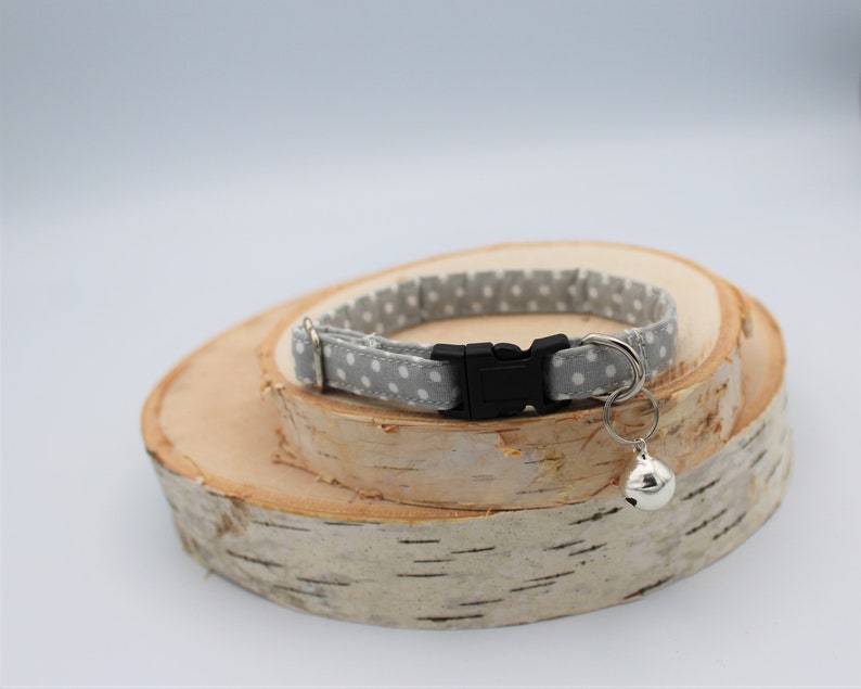 Cat Collar Gray Polka Cat Collar Cute Cat Collar Kitten - Etsy