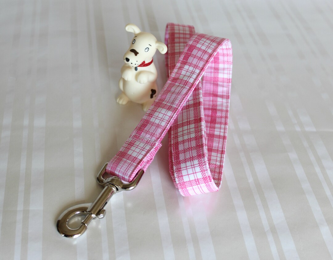 Dog Leash, Pink Leash, Plaid Dog Leash, Dog Lead, Custom Dog Leash ...