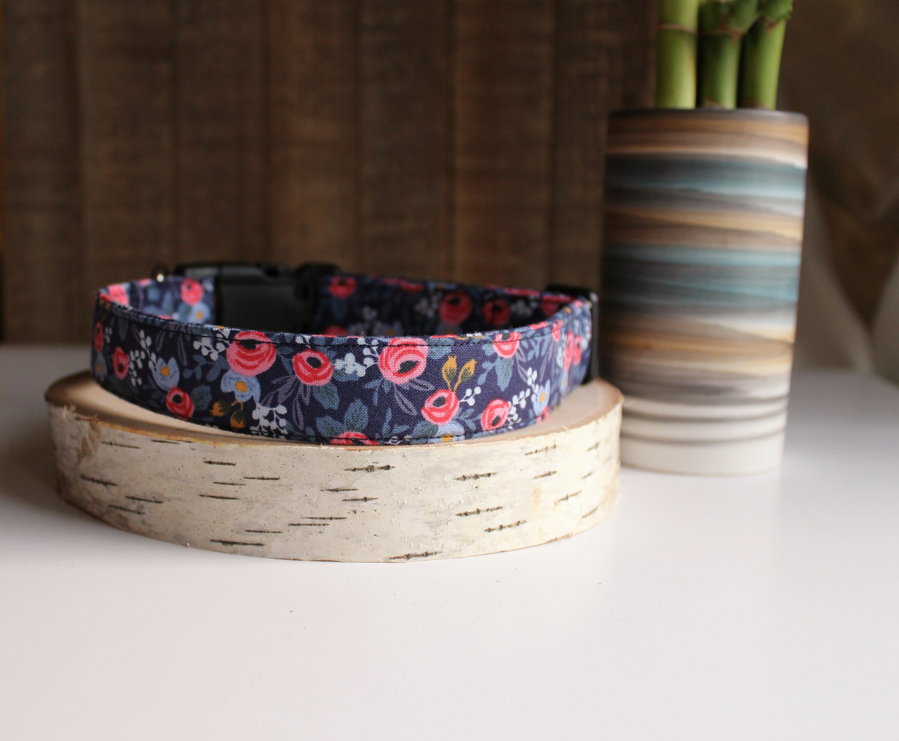 Dog Collar, Blue Dog Collar, Floral Dog Collar, Trendy Dog Collar, Cute ...
