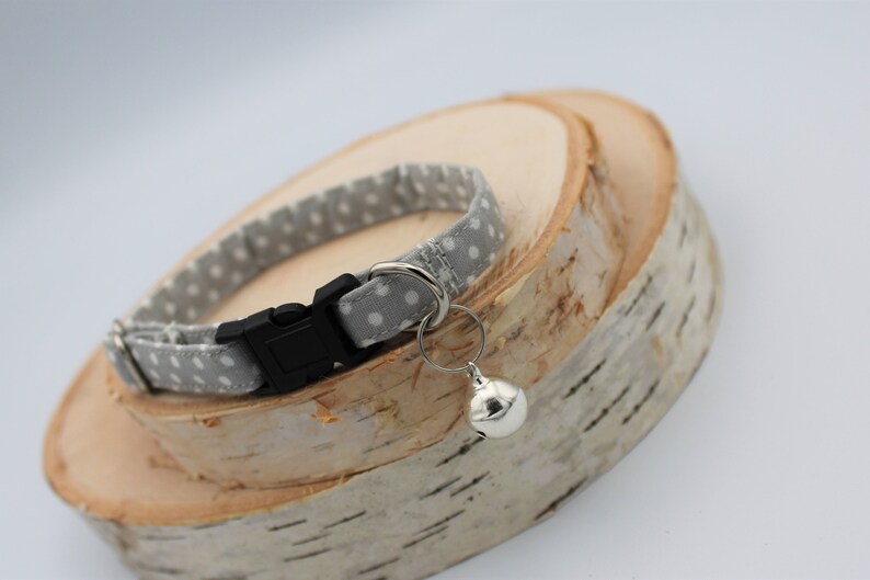 Cat Collar Gray Polka Cat Collar Cute Cat Collar Kitten - Etsy