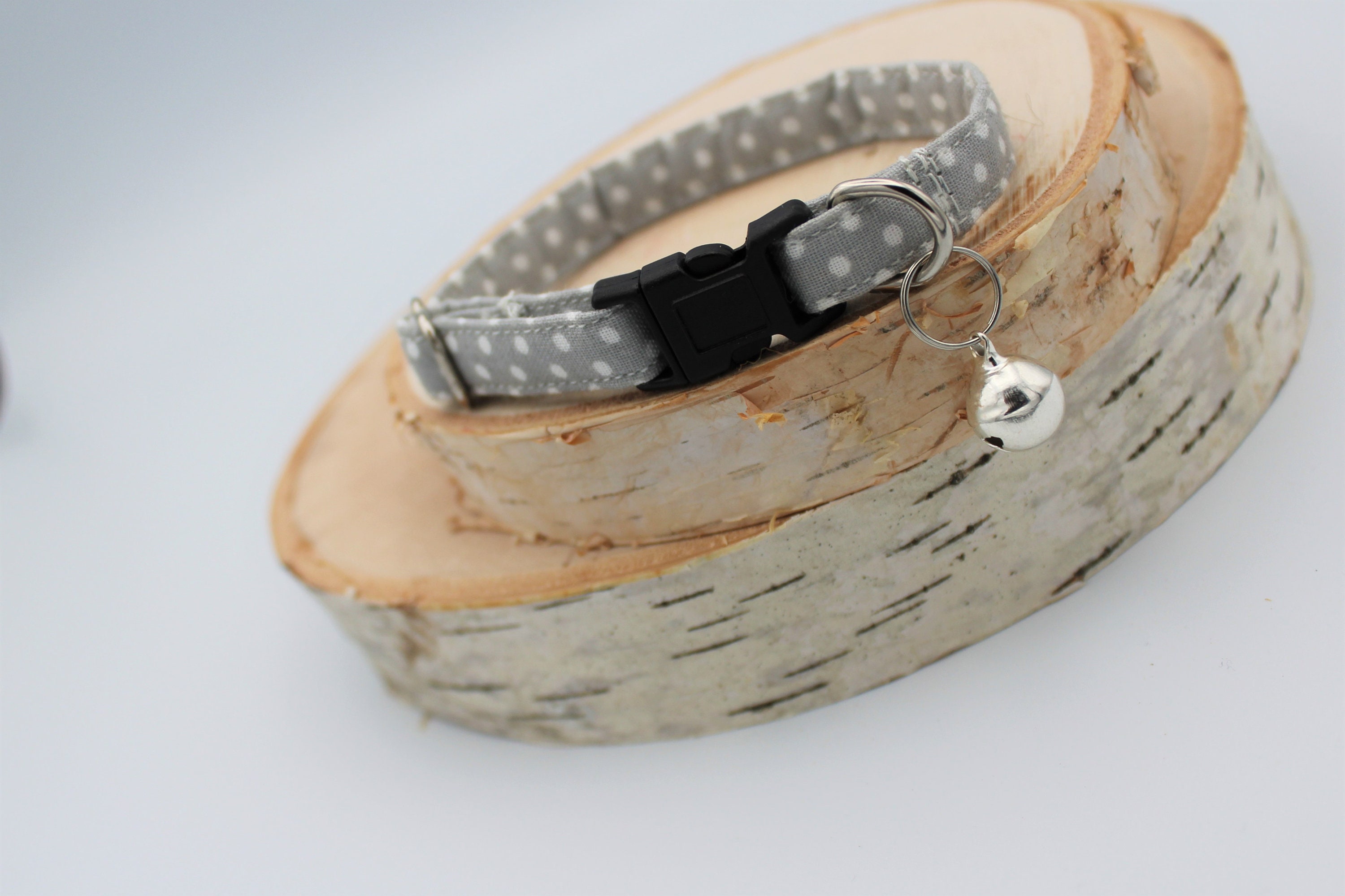 Cat Collar Gray Polka Cat Collar Cute Cat Collar Kitten - Etsy