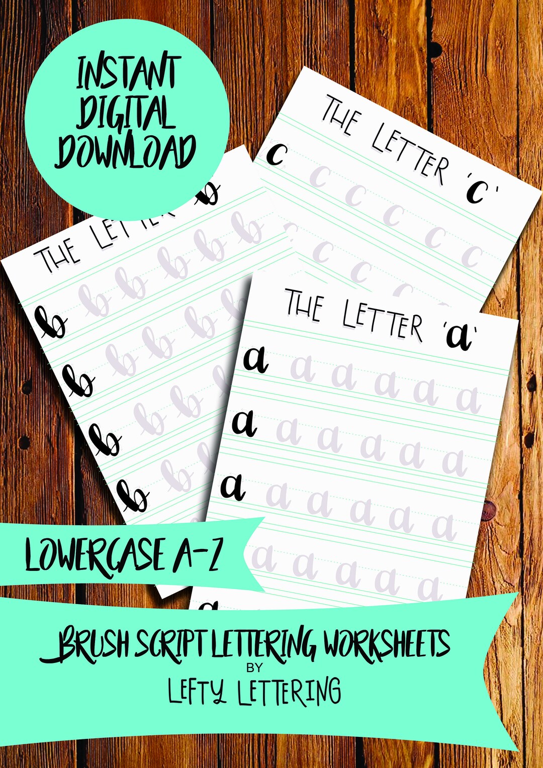 Brush Lettering Worksheets // Brush Lettering Practice Sheets // Brush ...