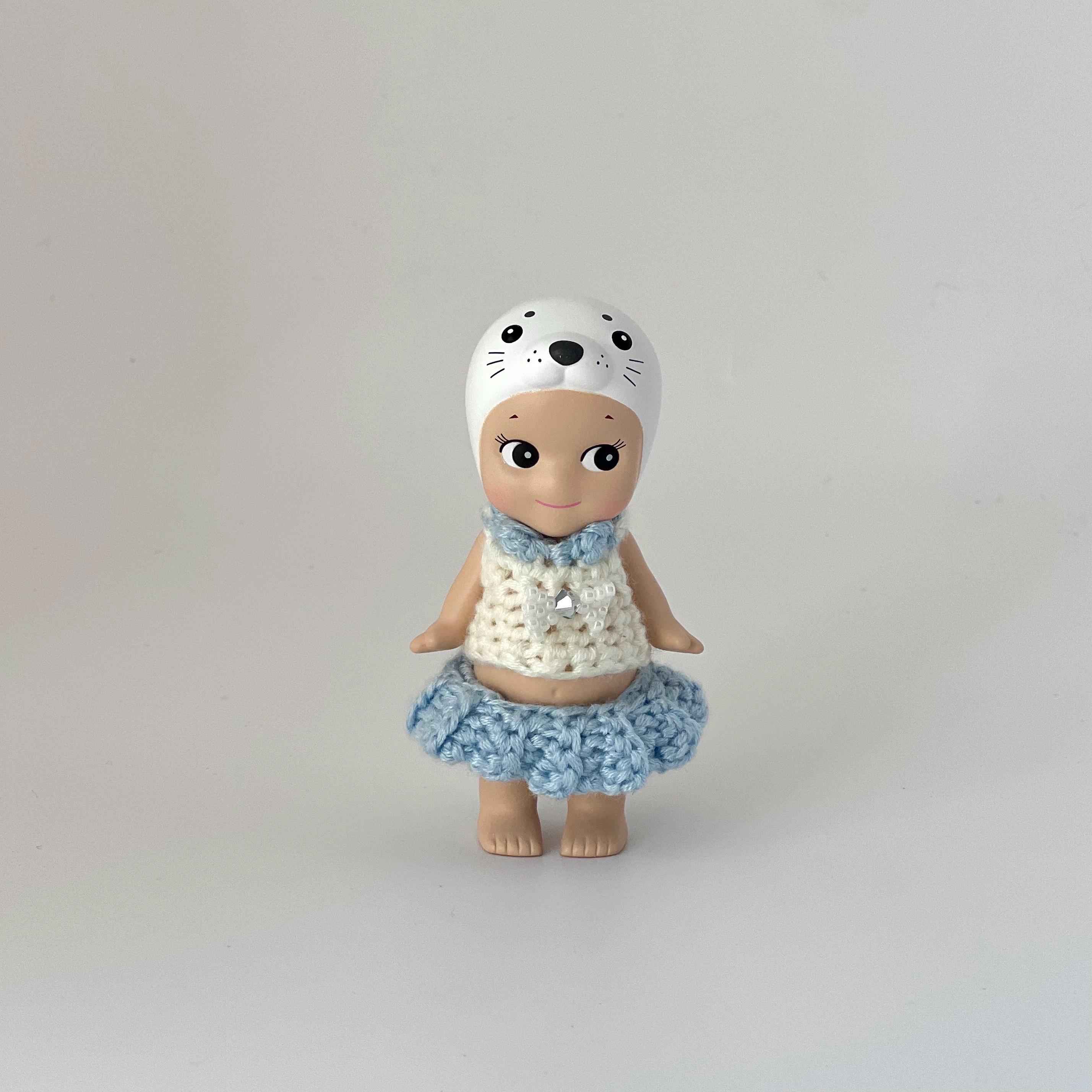 Customizable Sonny Angel Halter Dress With Beaded Bow & Pleats ...