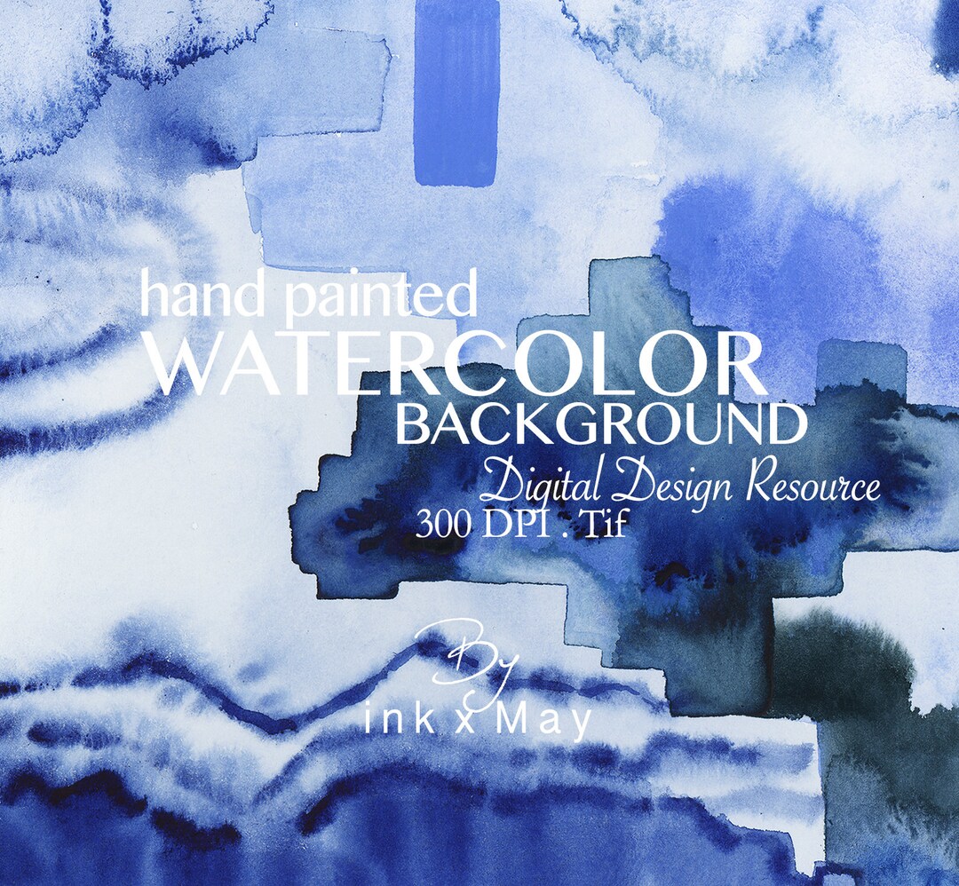 Cobalt Blue Watercolor Background Digital Texture 300dpi TIF - Etsy