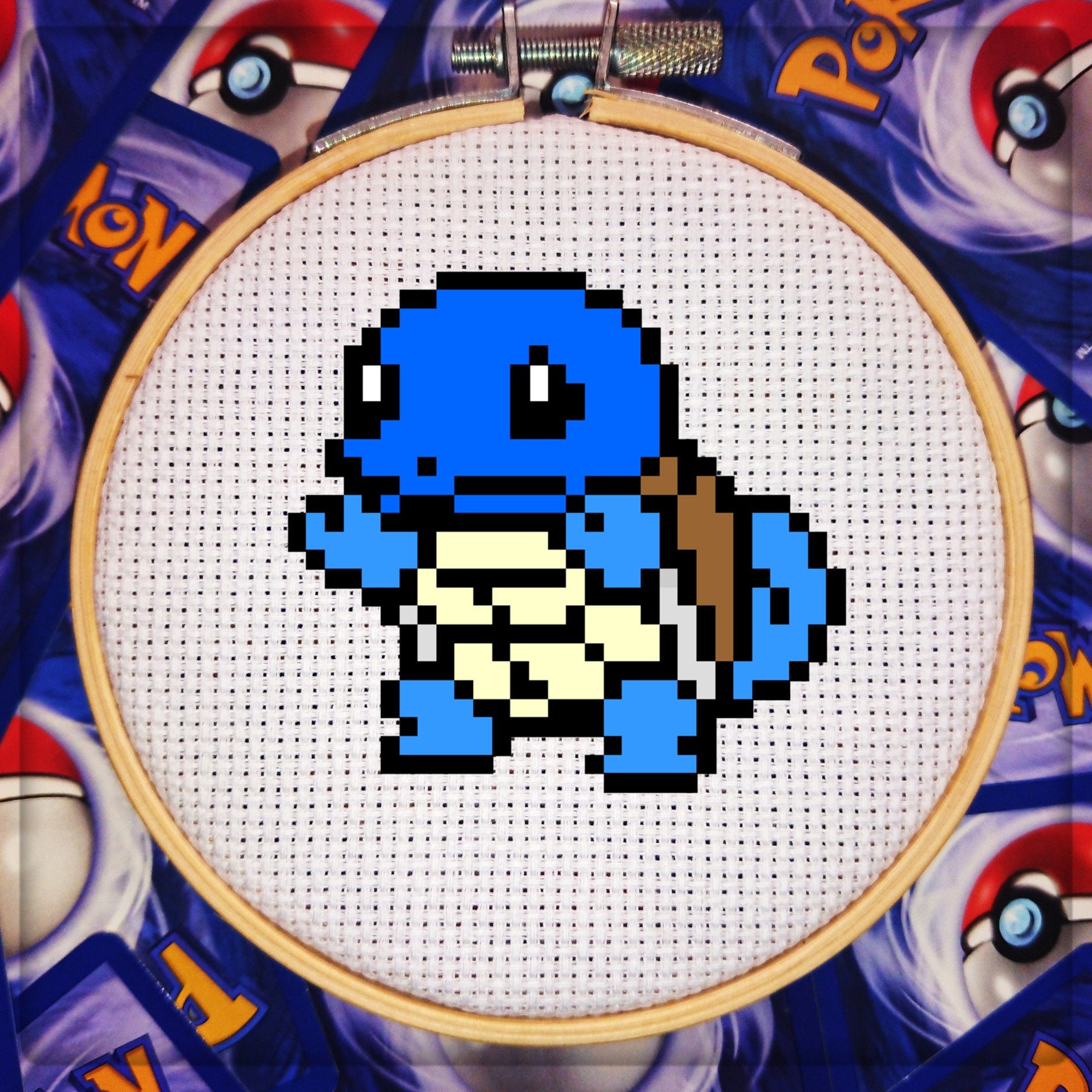 Pokémon 007 Squirtle 8-bit Pixel Cross Stitch Pattern PDF - Etsy