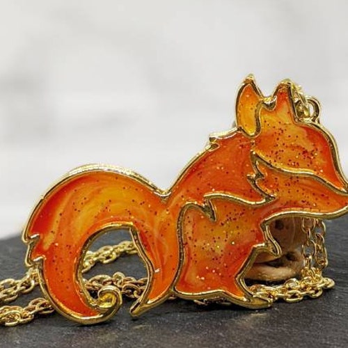 Fire Fox Pendant Necklace. the 'fire Foxes' - Etsy