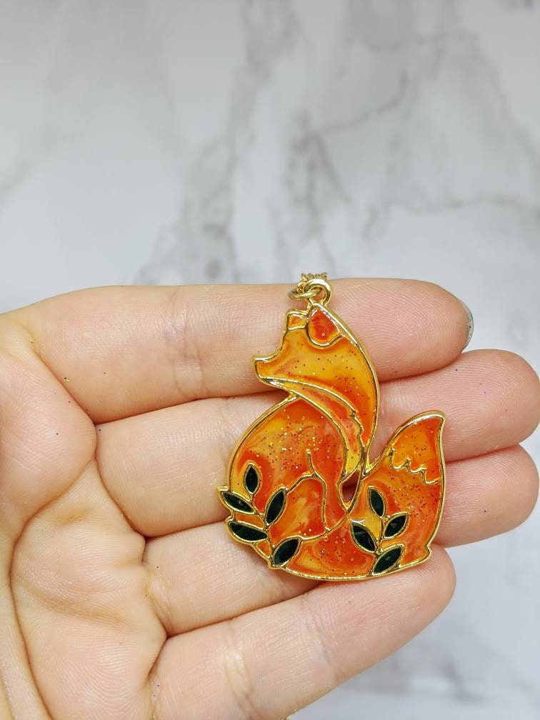 Fire Fox Pendant Necklace. the 'fire Foxes' - Etsy