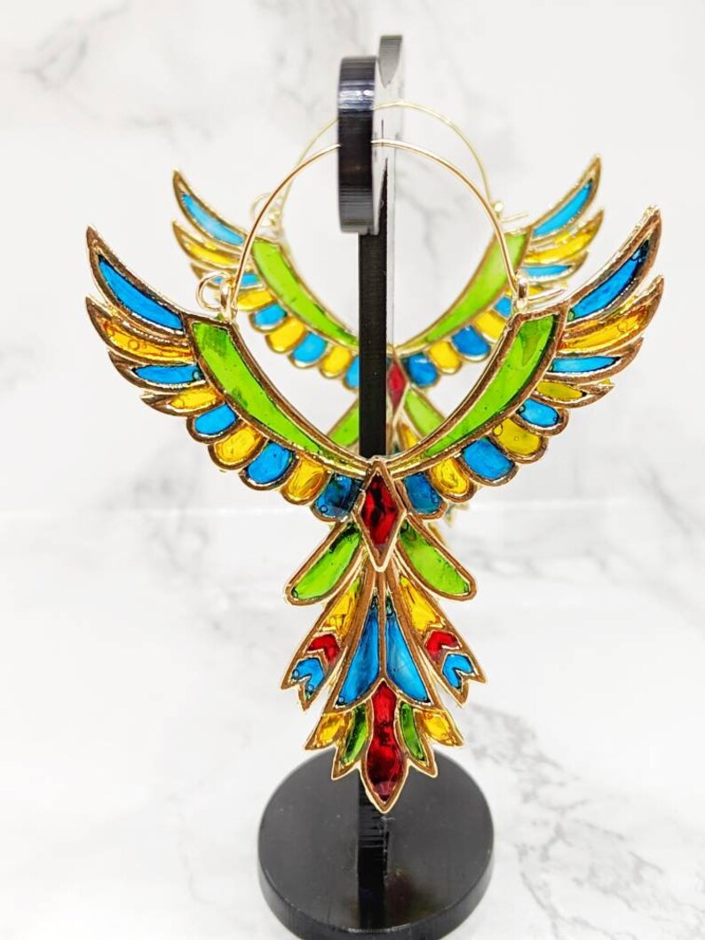 Aztec Ethnic Stained Glass Effect Boho Earrings. the | Etsy