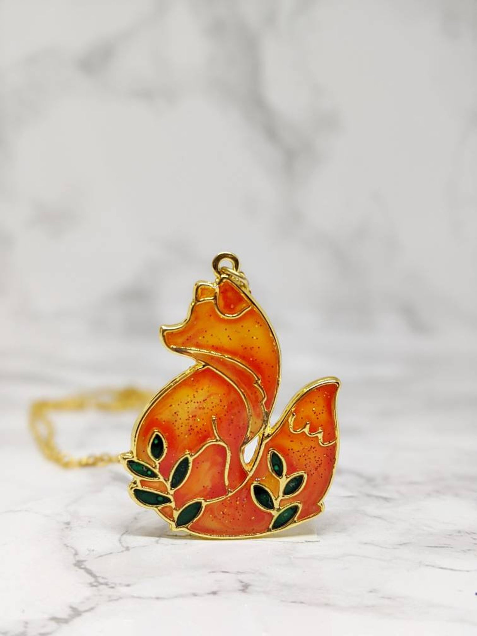 Fire Fox Pendant Necklace. the 'fire Foxes' - Etsy