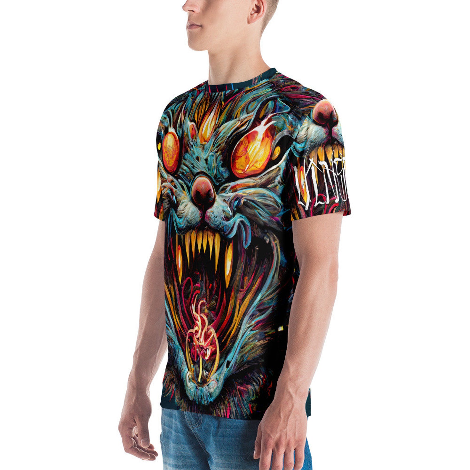Graffiti Style Shirt, Screaming Cat VINSON Signature Series All-over ...