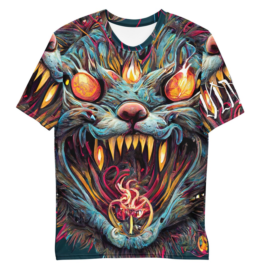 Graffiti Style Shirt, Screaming Cat VINSON Signature Series All-over ...