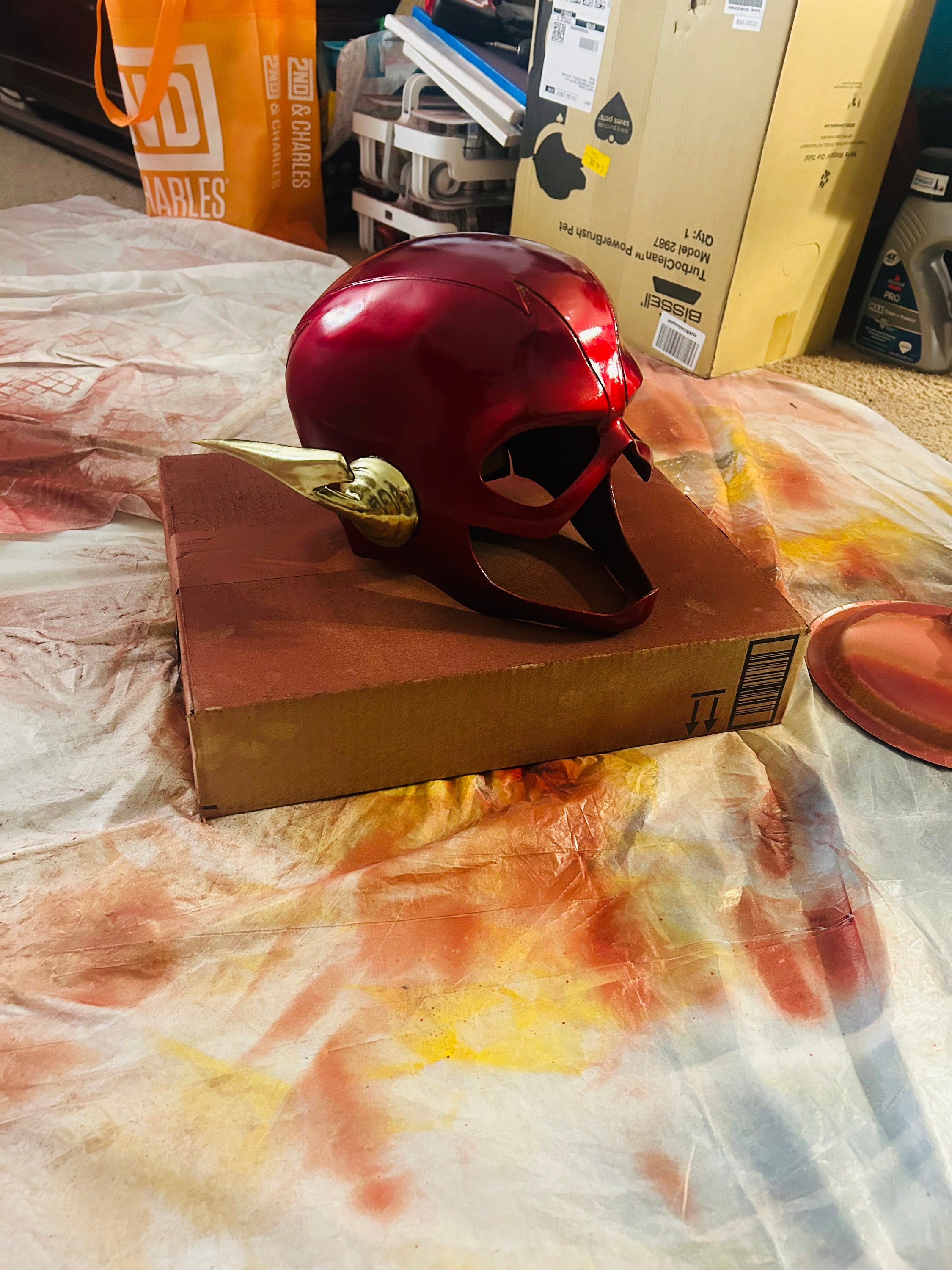 The CW Flash or Reverse Flash Helmet LONG EARBOLTS Made to Order - Etsy