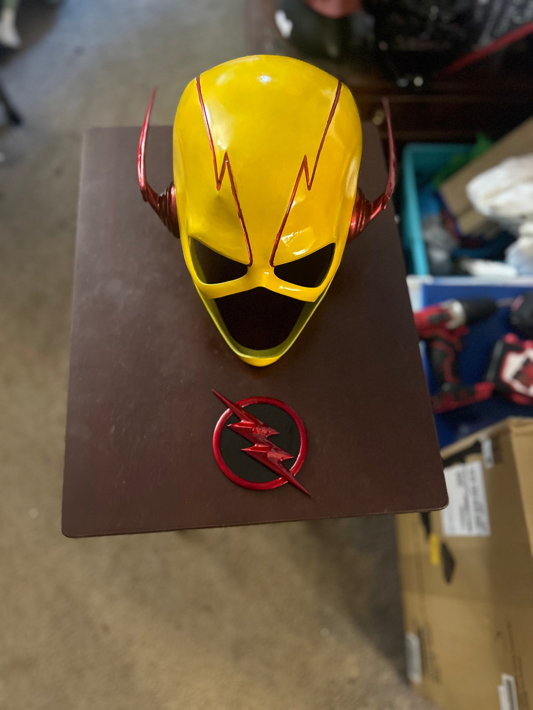 The CW Flash or Reverse Flash Helmet LONG EARBOLTS Made to Order - Etsy