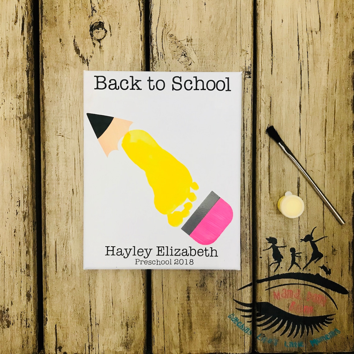 Back to School Footprint Art Pencil Footprint Craft | Etsy
