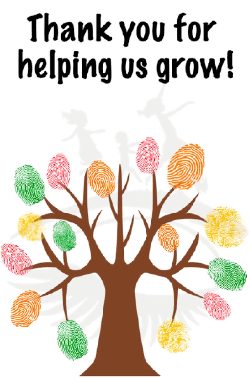 Digital Download Thank you Tree Fingerprint Art Helping Us | Etsy