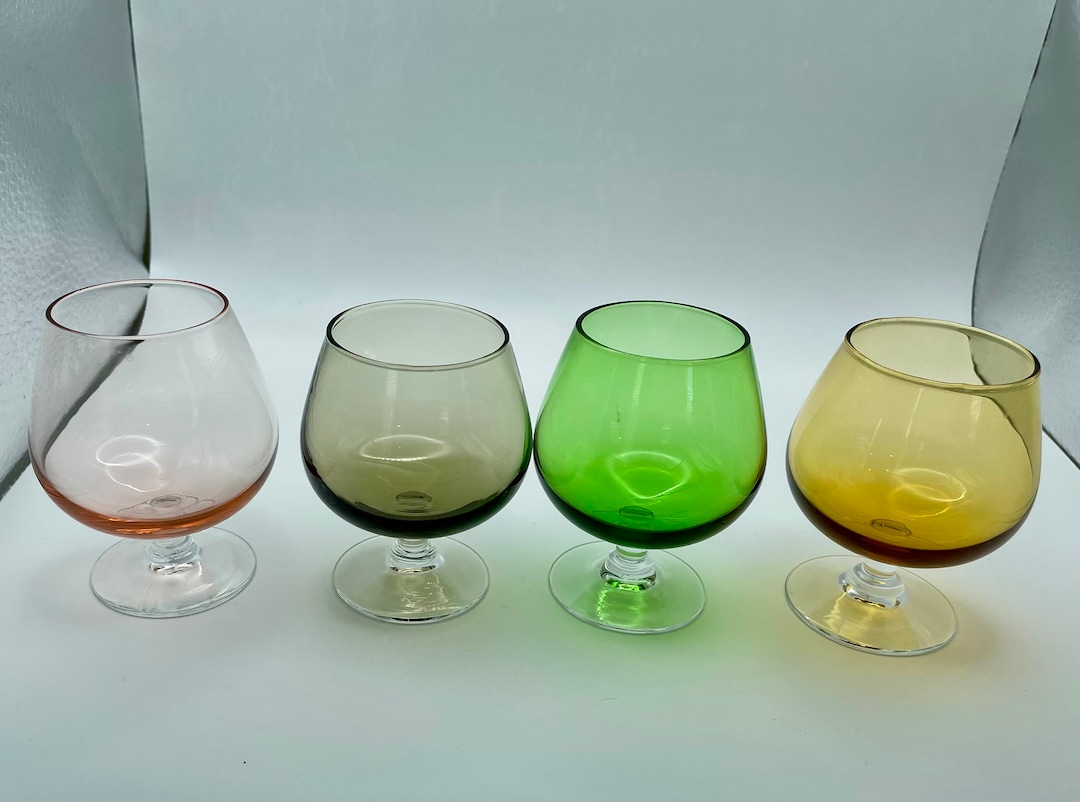 Midcentury Brandy/ Cognac Snifter Liquor/dram/shot Glass Set - Etsy