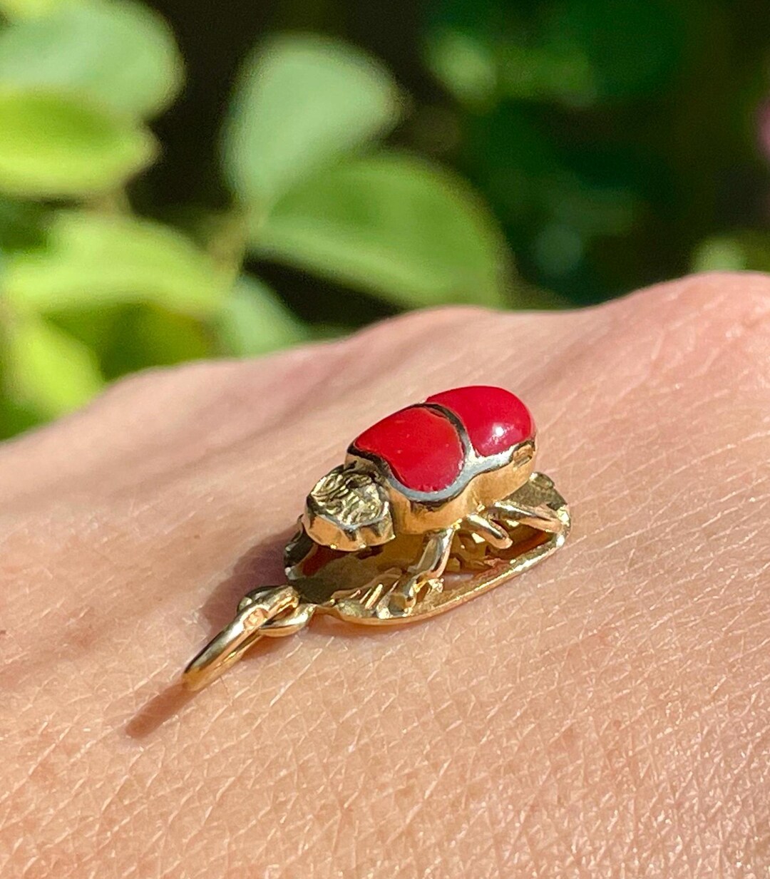 Vintage Solid 18k Yellow Gold Egyptian Scarab Pendant Charm 3D - Etsy