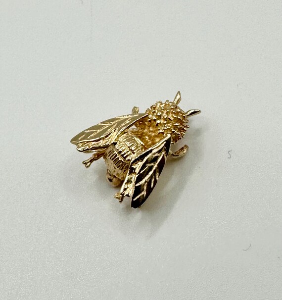 Vintage Estate Solid 14k Yellow Gold Bee Pin Brooch - Gem