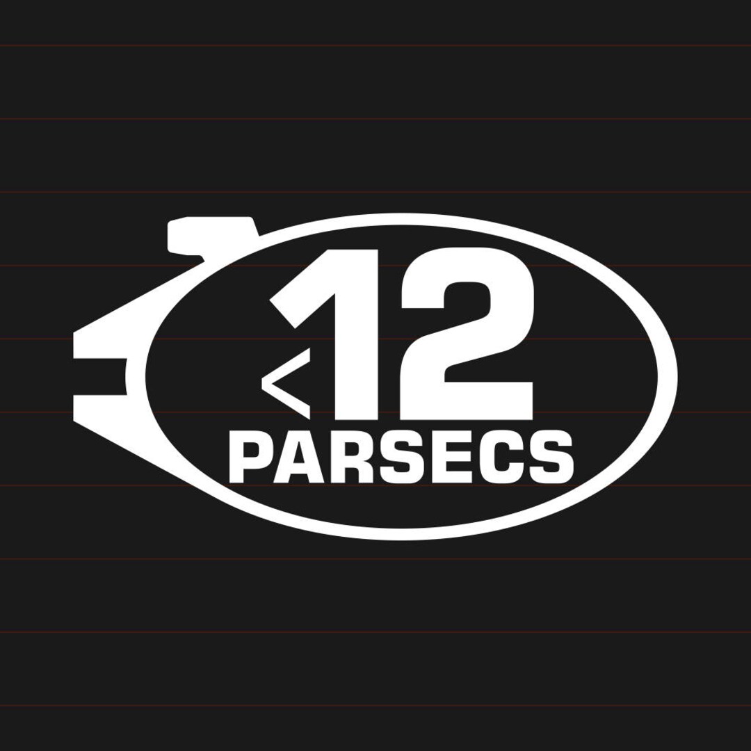 12 Parsecs Decal - Star Wars, Millenium Falcon, Oval Sticker - Etsy
