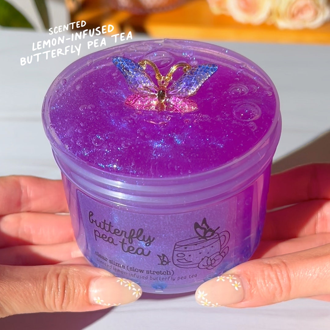 Butterfly Pea Tea, Purple Clear Slime, Pigmented Iridescent Slime ...