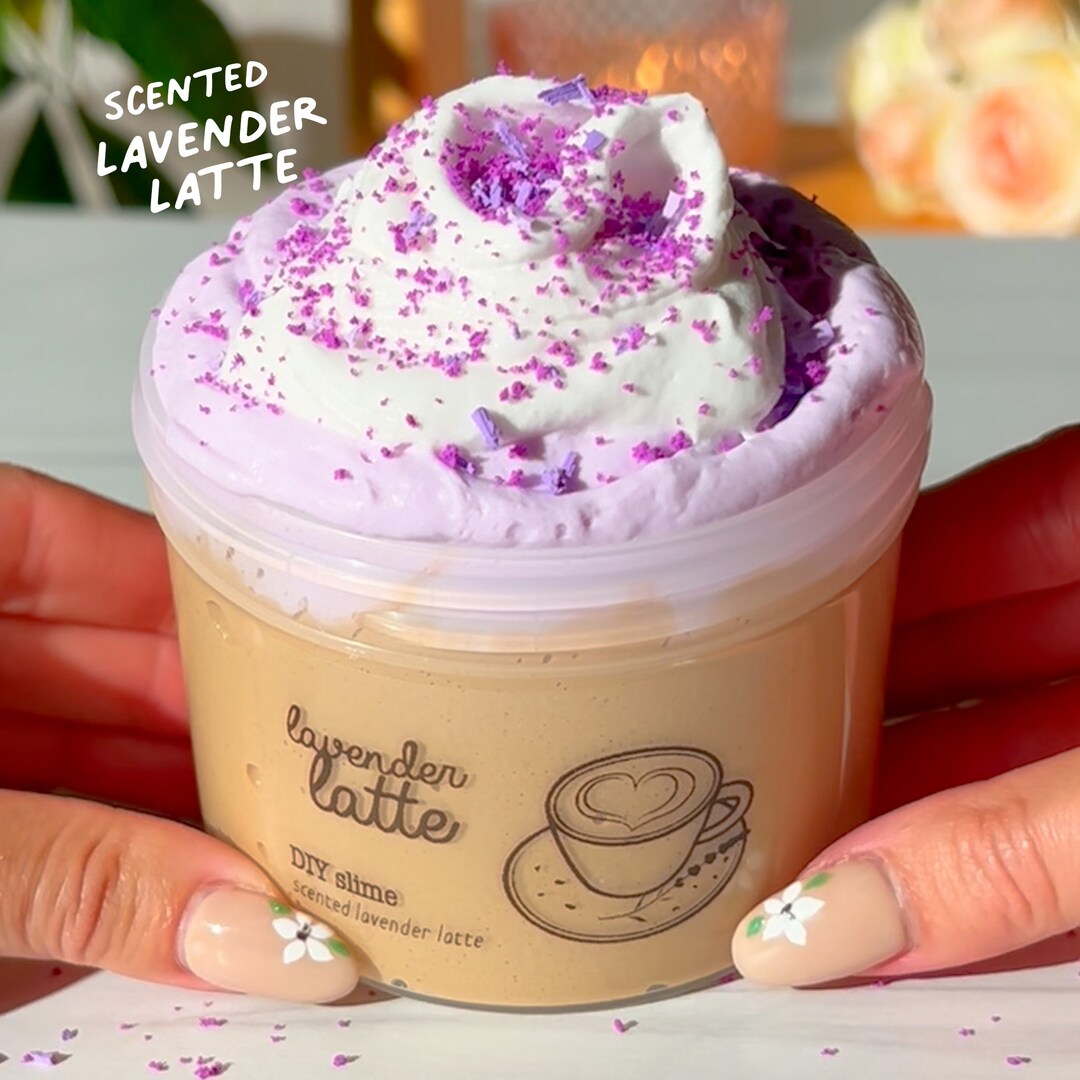 Lavender Latte, DIY Slime, Butter Slime, Lavender Latte Scented Slime ...