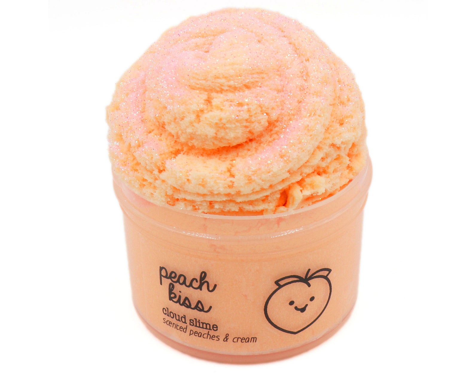 Peach Fluffy Cloud Slime Cute Scented Slime With Glitter | Etsy