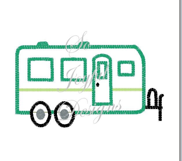 RV Camper Applique Design - Etsy