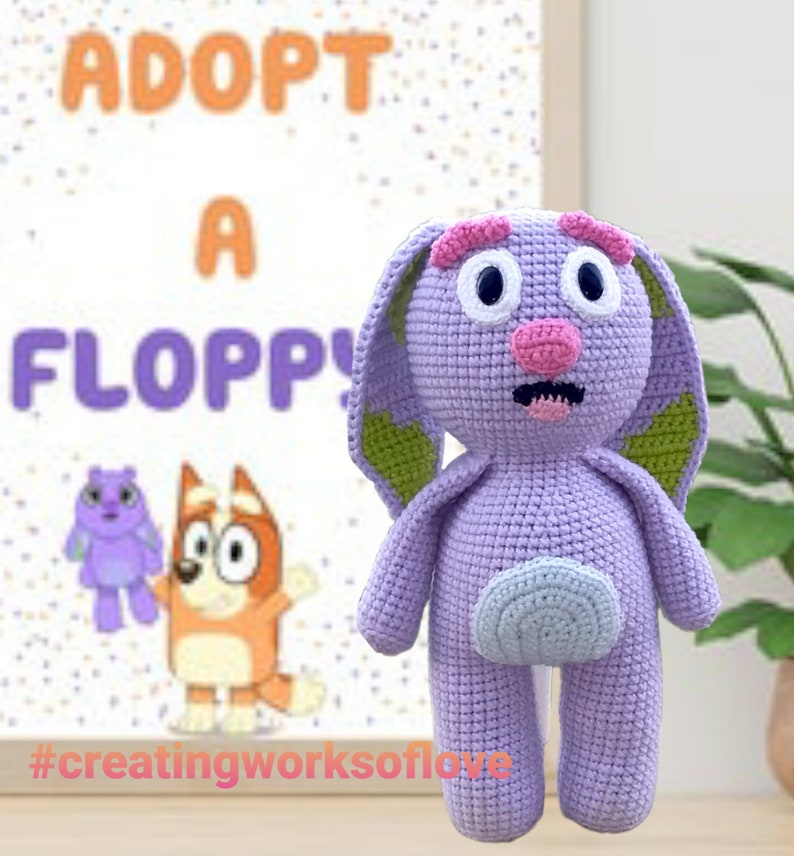 Crochet Floppy Bunny Amigurumi Pattern, Bluey, Bingo - Etsy