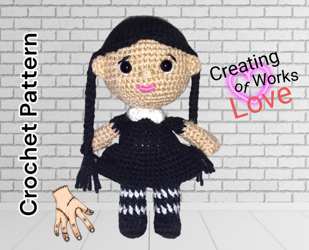Mini Wednesday Doll Crochet Wednesday Doll Pattern Wednesday - Etsy
