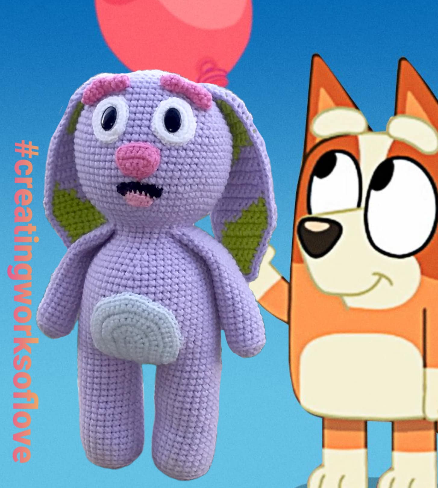 Crochet Floppy Bunny Amigurumi Pattern Bluey Bingo - Etsy