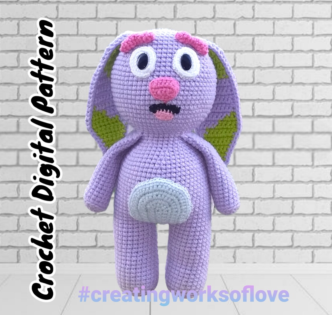 Crochet Floppy Bunny Amigurumi Pattern Bluey Bingo - Etsy