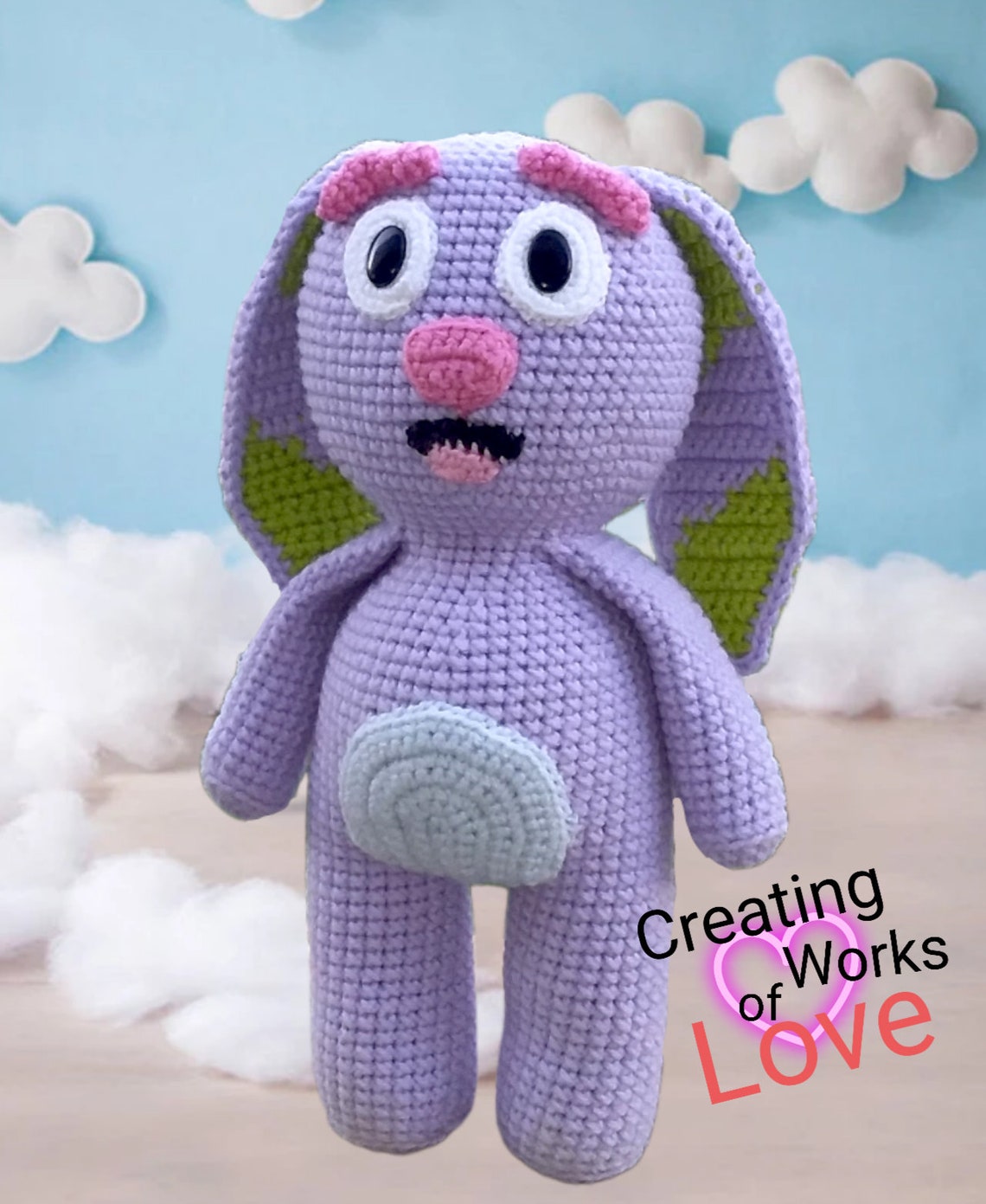 Crochet Floppy Bunny Amigurumi Pattern Bluey Bingo - Etsy