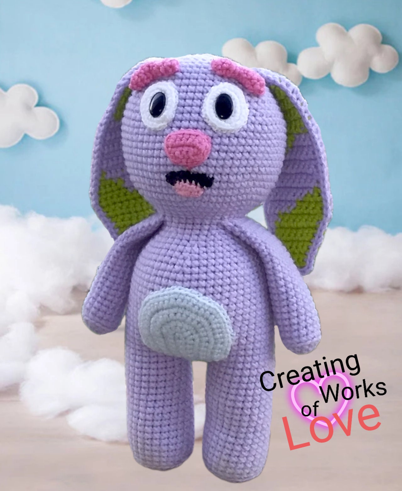 Crochet Floppy Bunny Amigurumi Pattern Bluey Bingo - Etsy