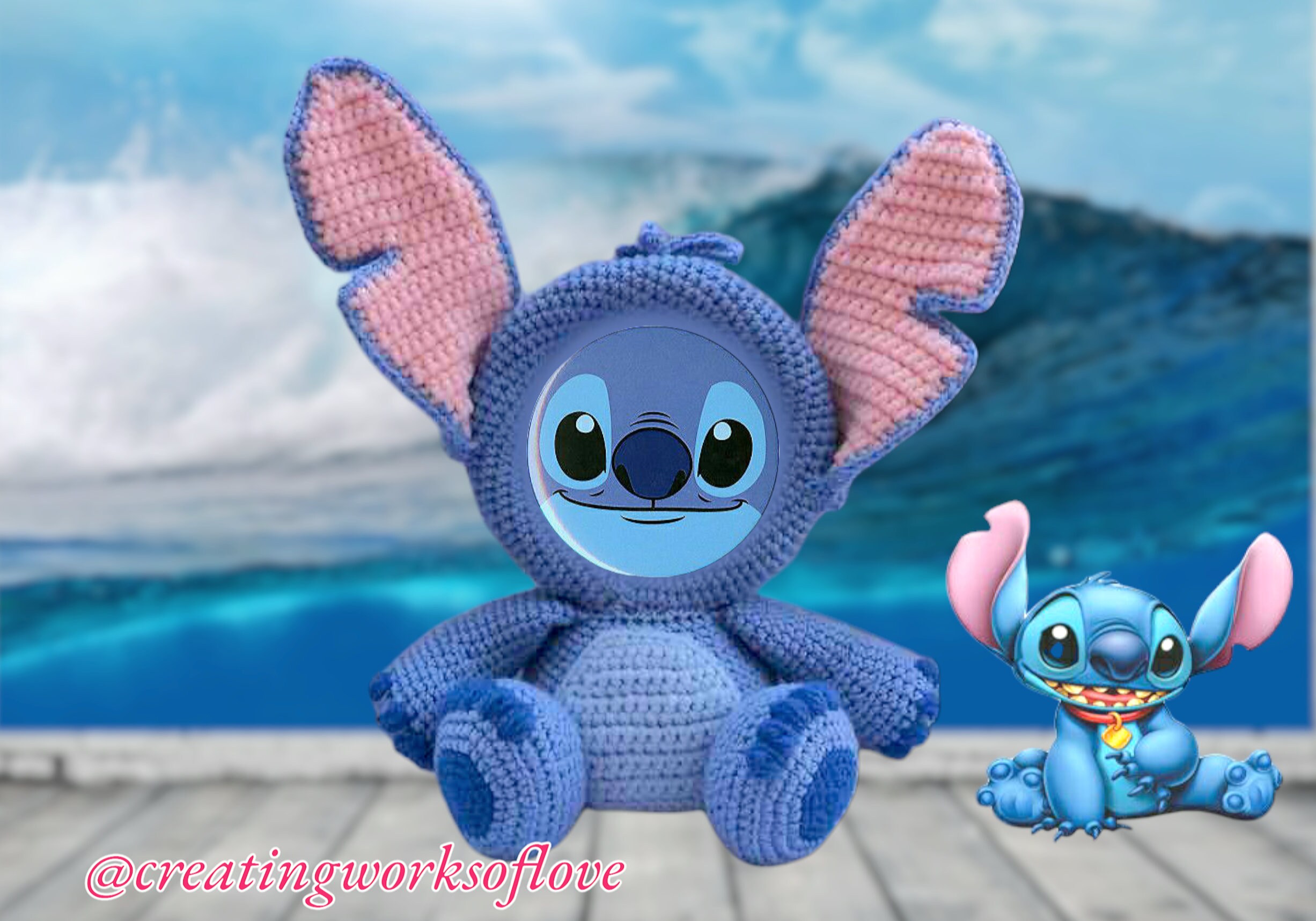 Crochet Lilo and Stitch Photo Frame, Crochet Frame, Crochet Stitch - Etsy