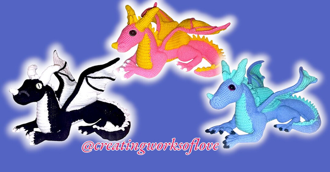 Crochet Dragon, Large Dragon, Crochet Custom Dragon, MADE TO ORDER - Etsy