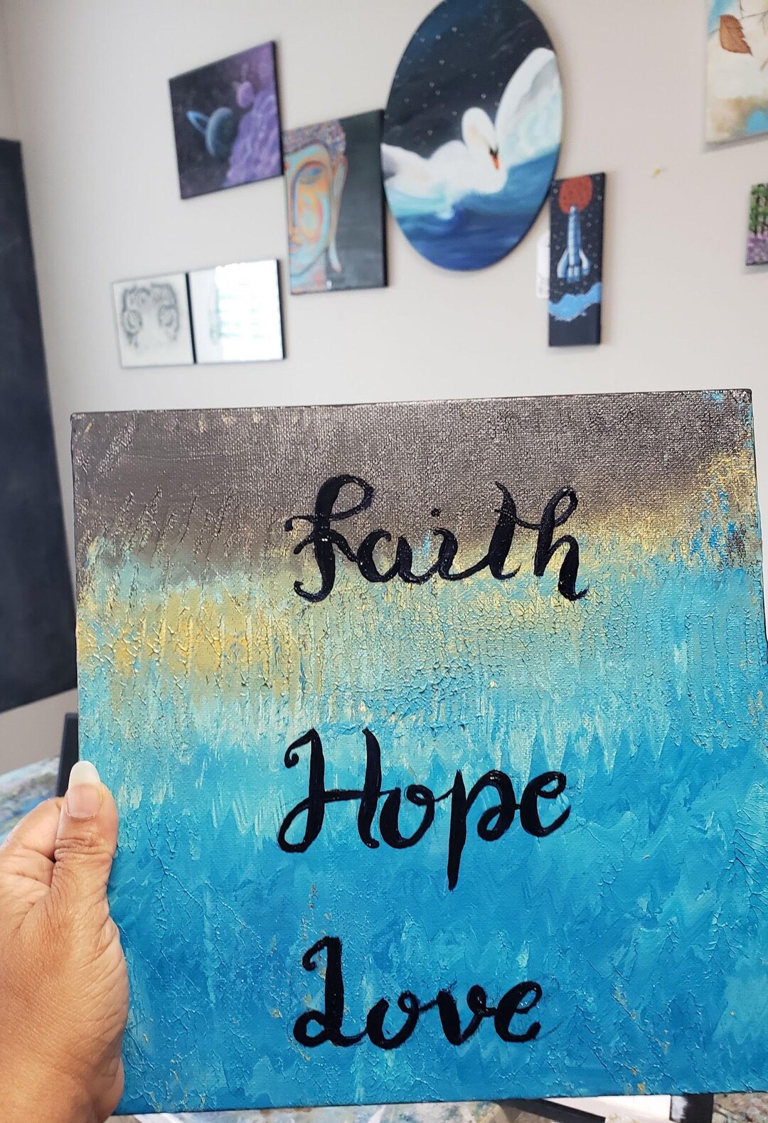 Original Hand Painted Scripture Art With Pallet Knife- Personalized ...