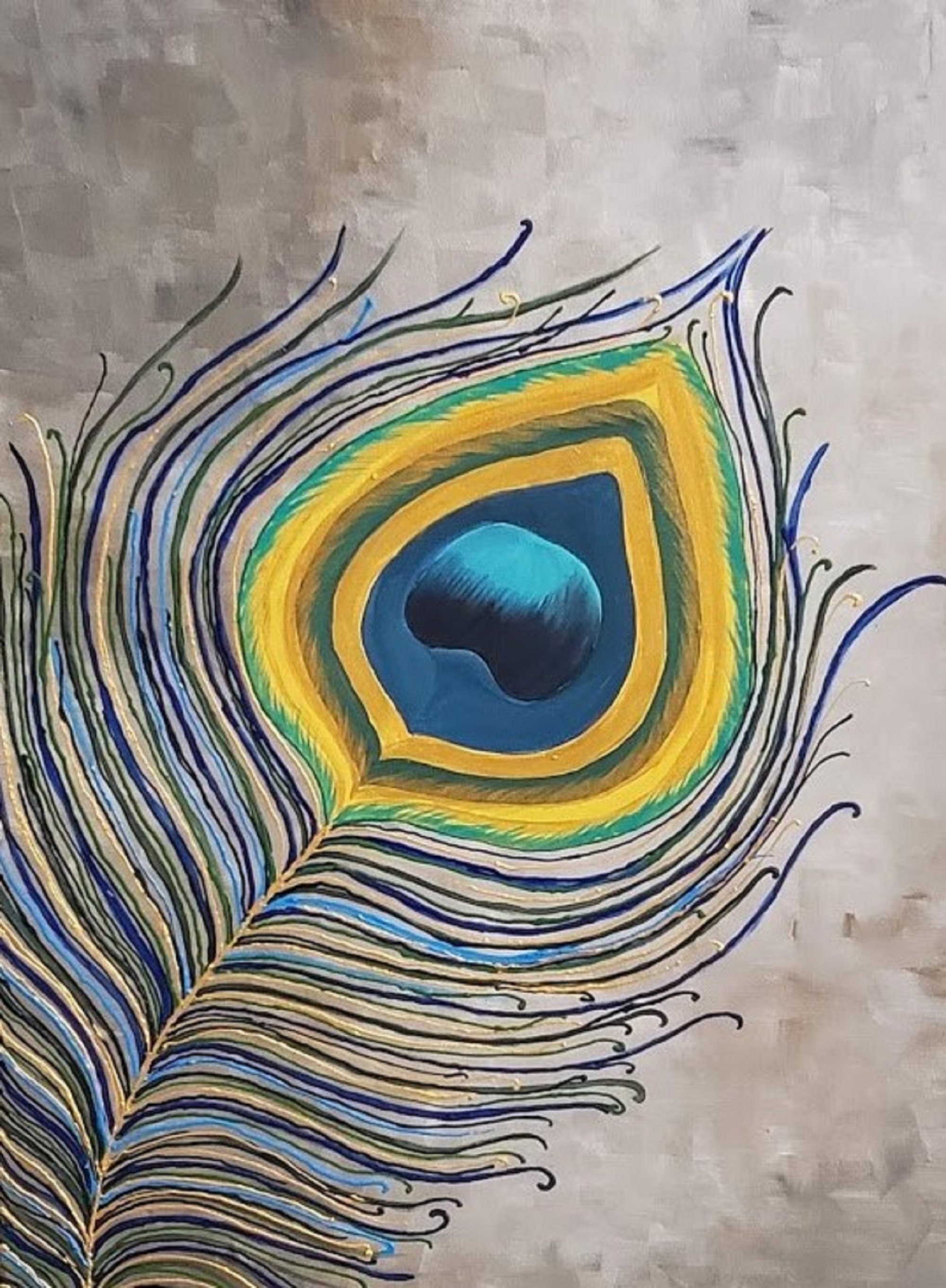 Peacock Feather Painting Canvas